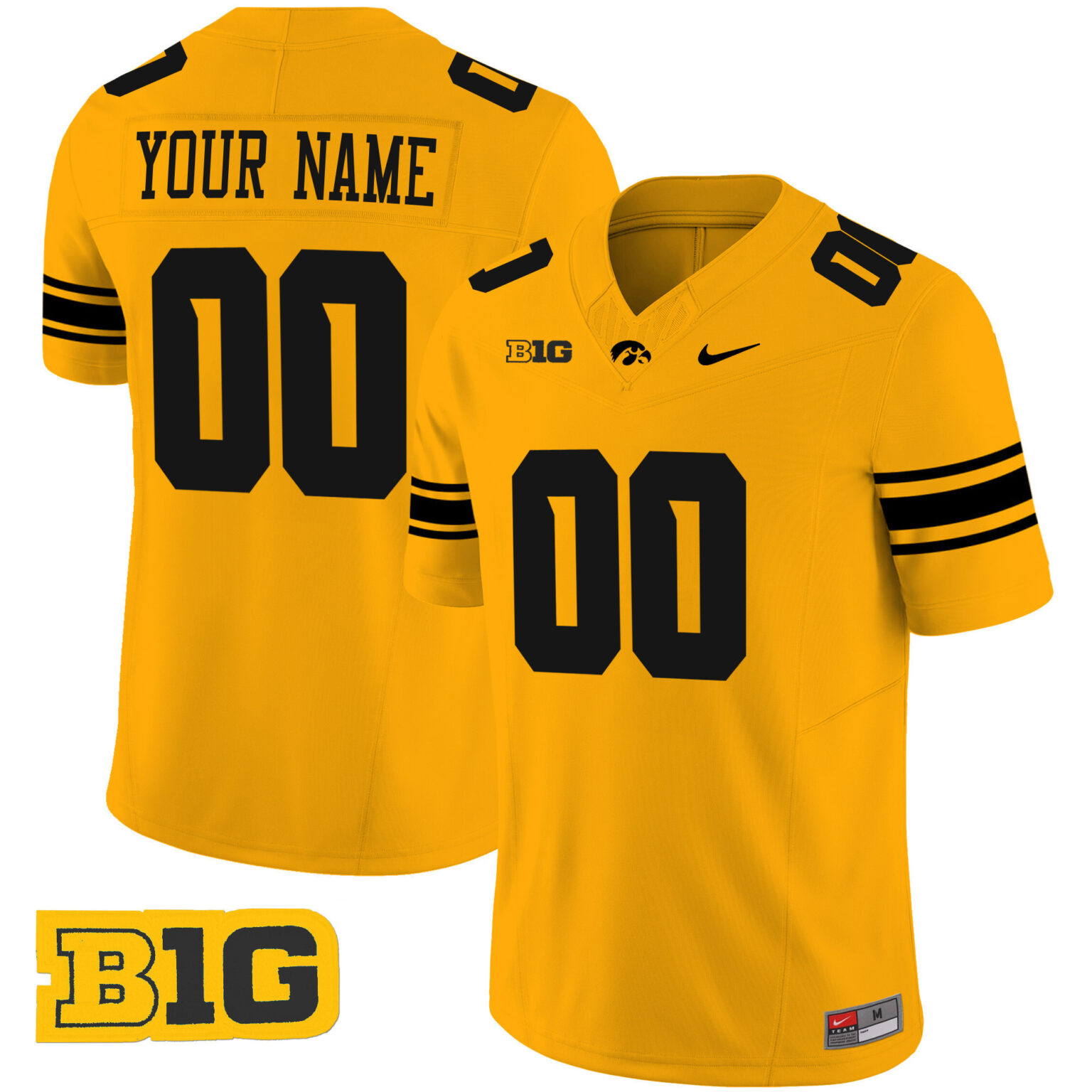 Custom Iowa Hawkeyes Football Gold Vapor Limited Jersey