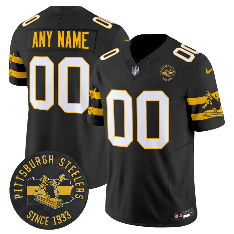 Custom Pittsburgh Steelers Black Home Vapor F.U.S.E Limited Jersey Stitched