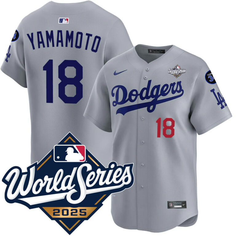 Yoshinobu Yamamoto Los Angeles Dodgers Grey Road 2025 World Series ...
