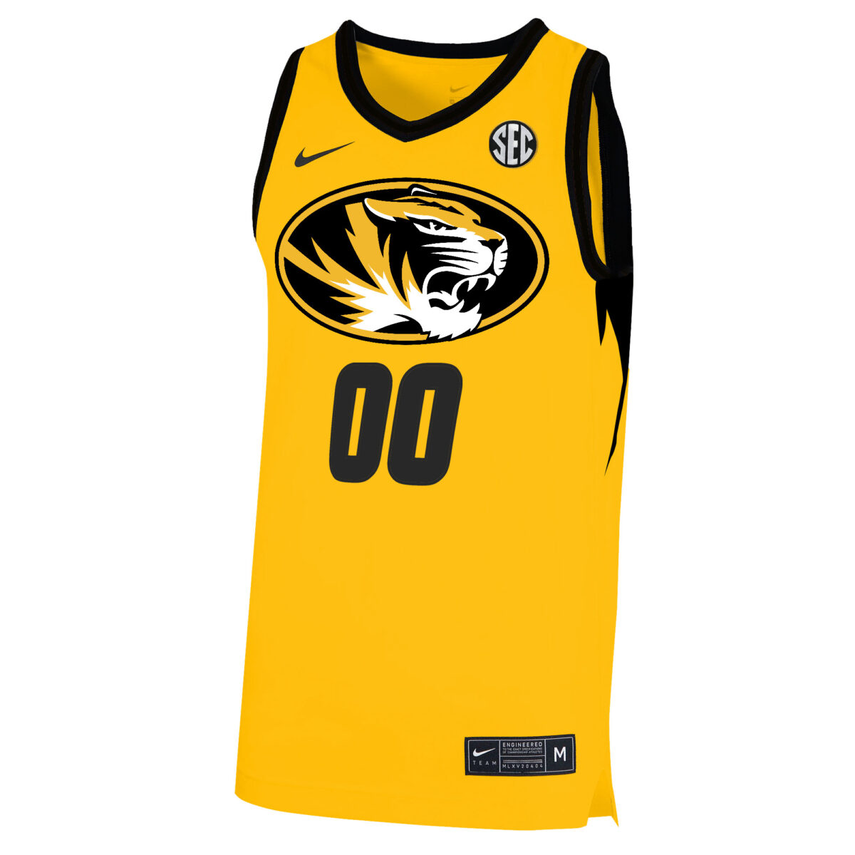 Custom Missouri Tigers Basketball Gold Alternate Jersey